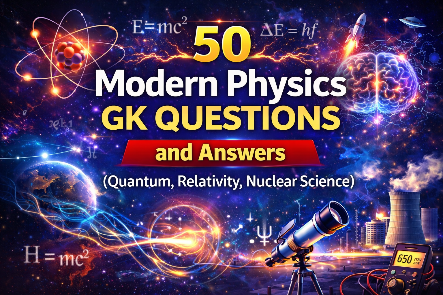 50 Modern Physics GK Questions and Answers (Quantum, Relativity ...